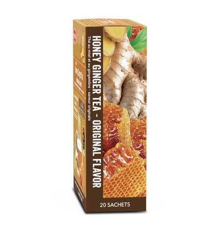 Thé instantané au miel et au gingembre - saveur originale - POCAS