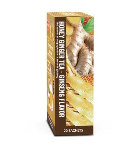 Thé instantané au miel et au gingembre - saveur ginseng - POCAS